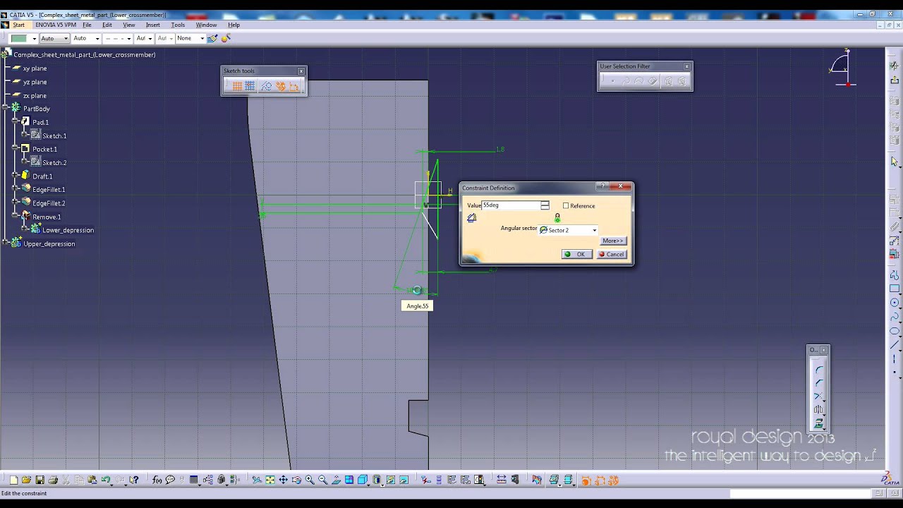 Complex sheet metal part tutorial CATIA V5 (part 1) - YouTube
