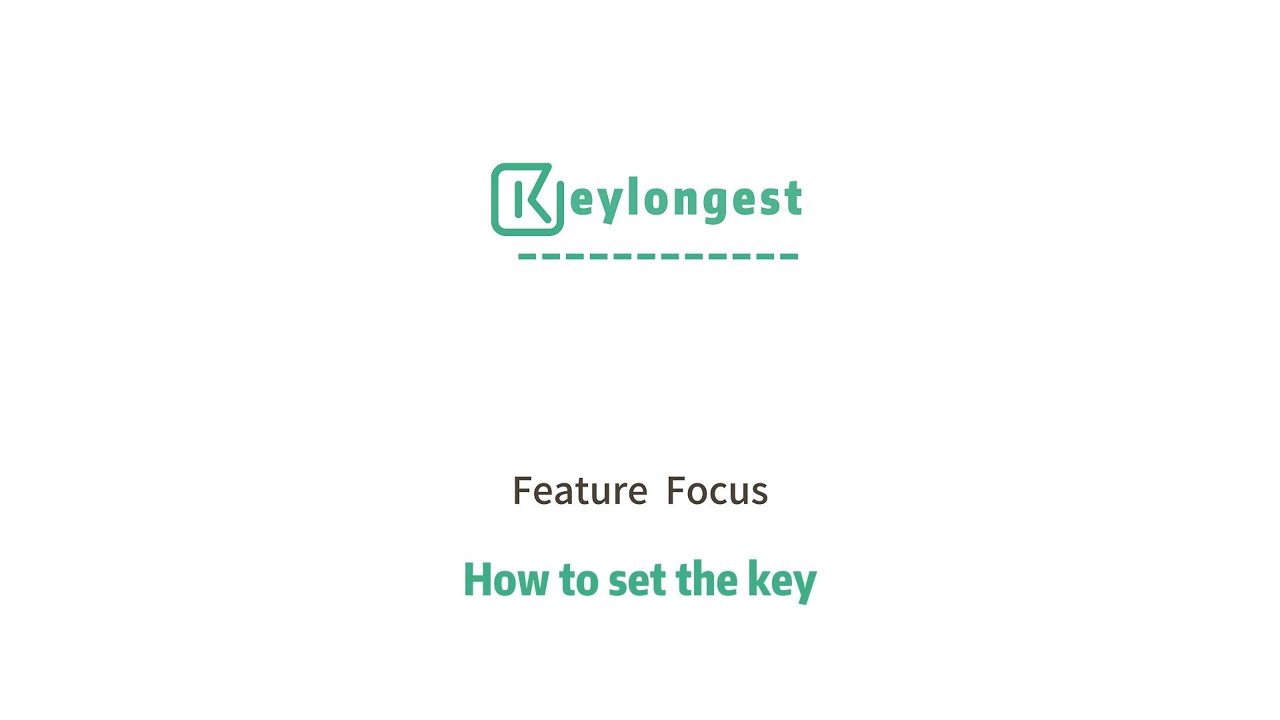 K26 Feature Focus - How to set up the key? - YouTube