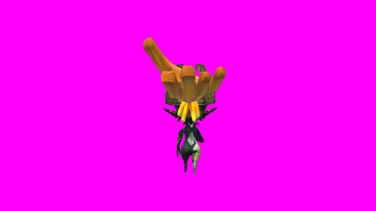 Midna Imp Form gold zelda run animated back chroma - YouTube
