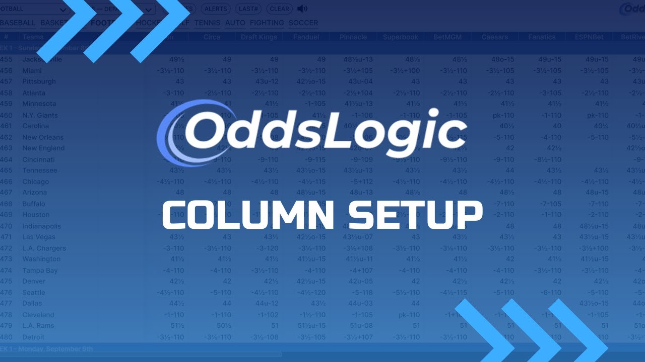 OddsLogic Column Setup - YouTube