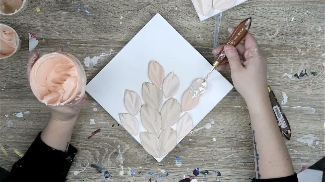 (86) Easy DIY Texture Flower Painting / How to Make Your Own Floral Wall Art - YouTube