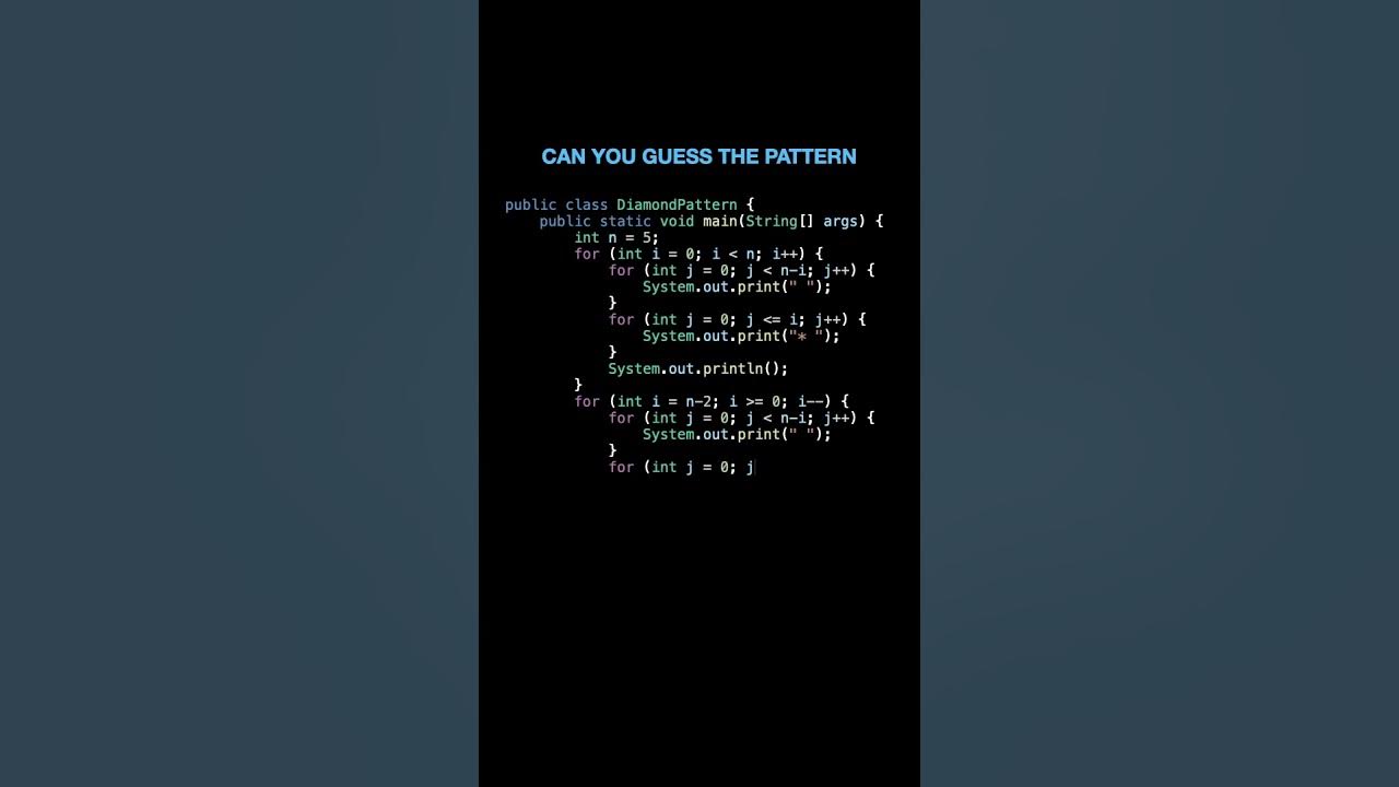 Java Tutorial For Beginners || Printing Diamond Pattern In Java #coding #courses #java - YouTube