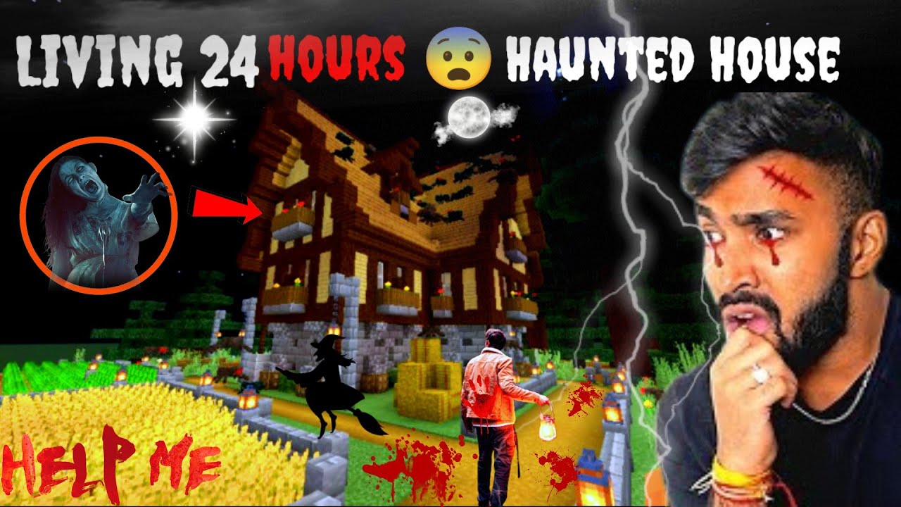 Living 24 Hours In Haunted House 😨 |Minecraft Horror | - YouTube