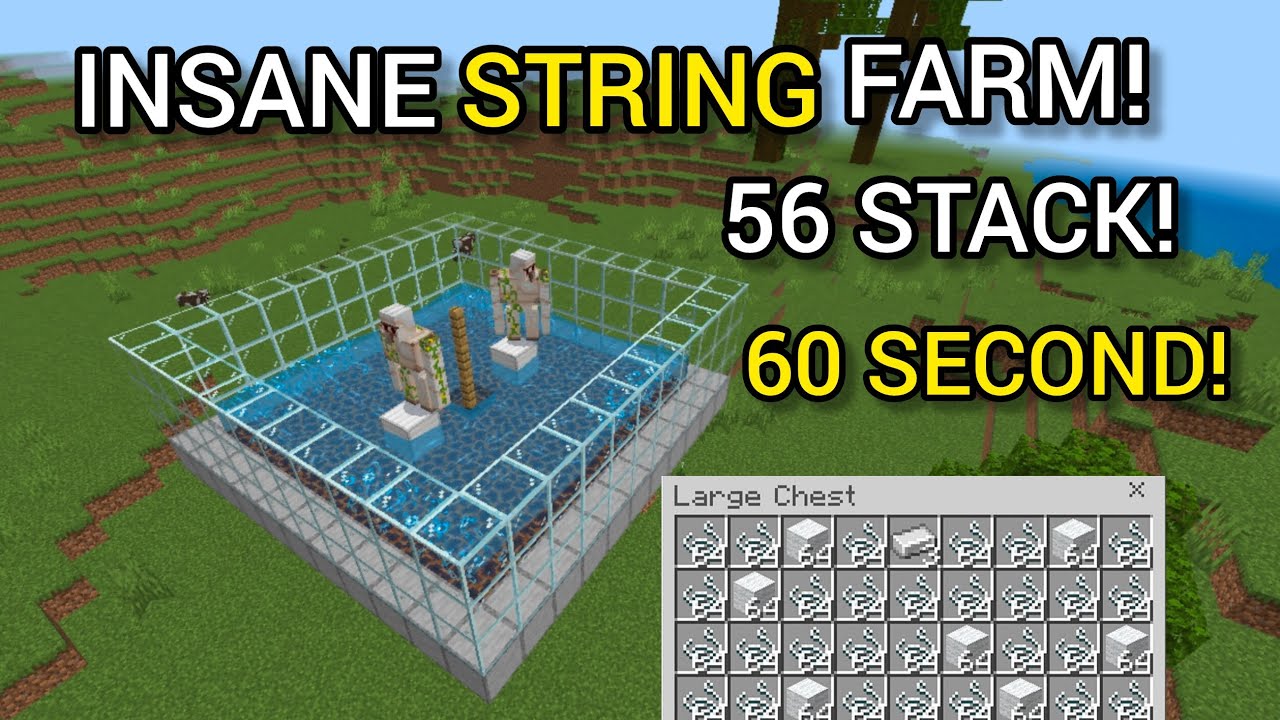 BEST STRING FARM In Minecraft Bedrock, MCPE, Consoles 1.21! - YouTube