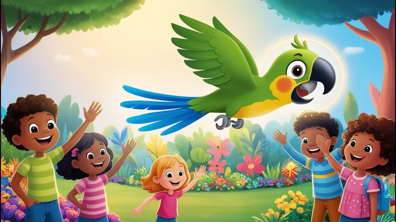 "Toto the Parrot's Fun Adventure 🦜 | Kids Poem | Funny Parrot Story for ...