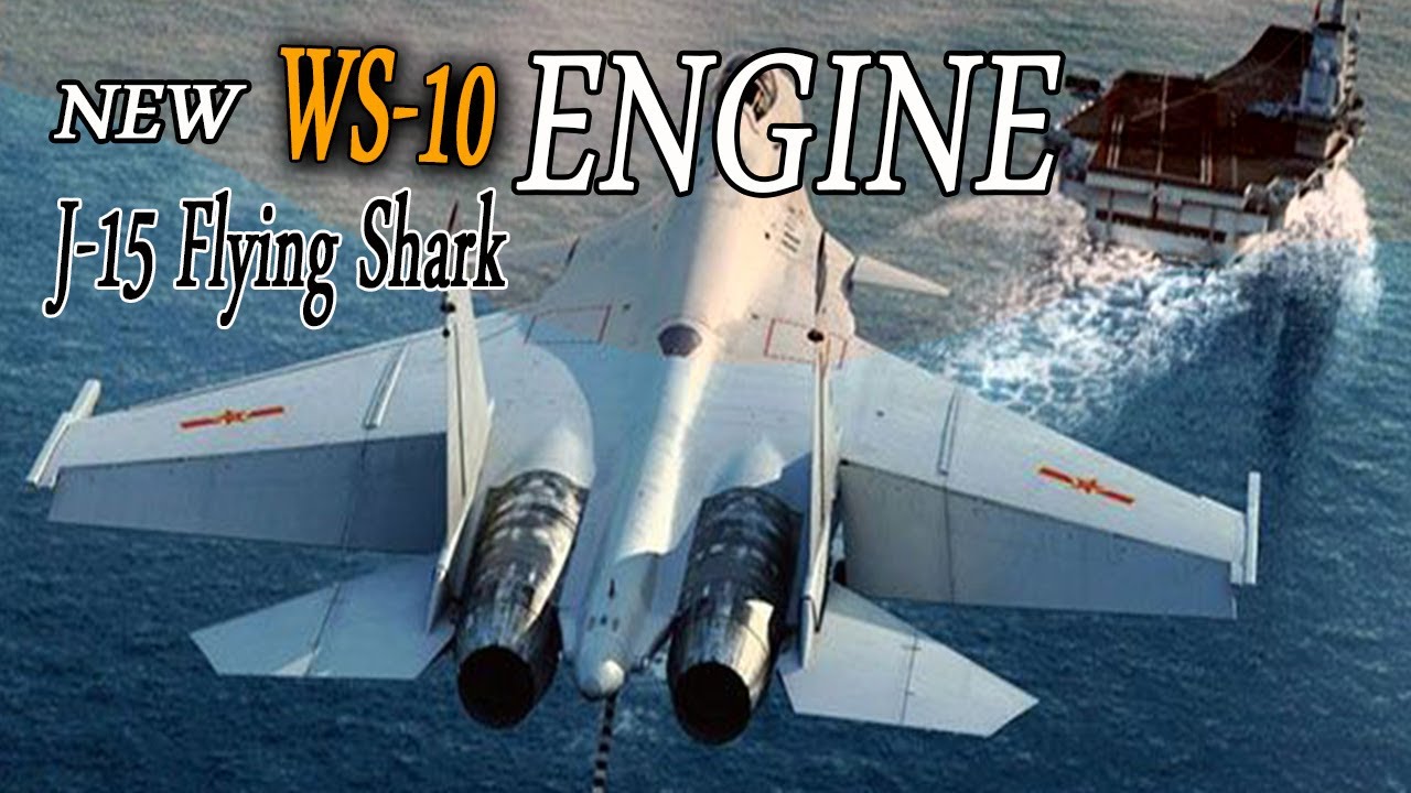 Finally!! Chinese Navy J-15 Flying Shark fighter jet is equipped with the WS-10 engine - YouTube