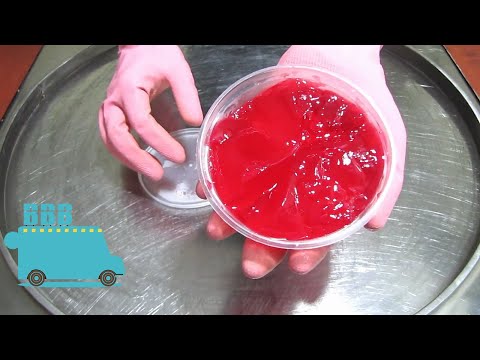 ASMR Red Jelly Ice Cream Rolls | Jelly Ice Cream Recipe | Red Jelly