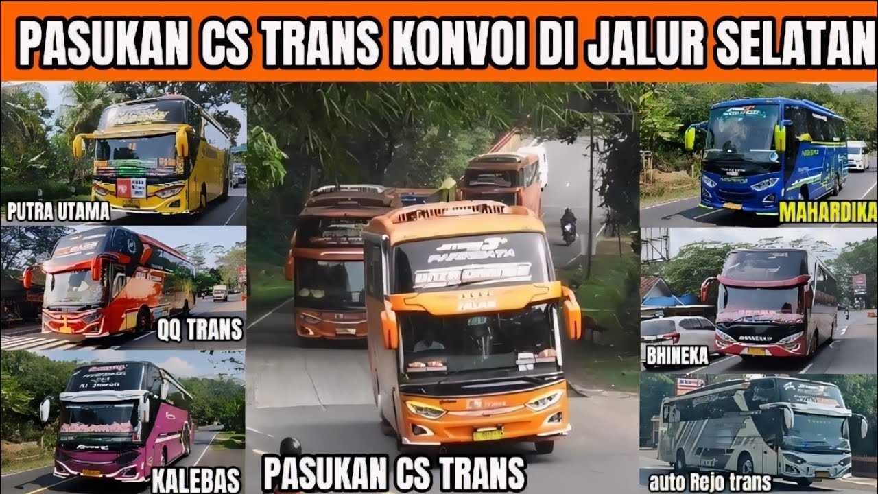 full basuri!!! konvoinya bus cs trans di jalur selatan jawa barat - YouTube