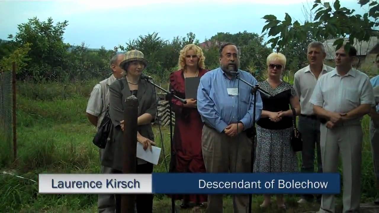 Dedication Ceremony at Bolechow Jewish Cemetery Wall - YouTube