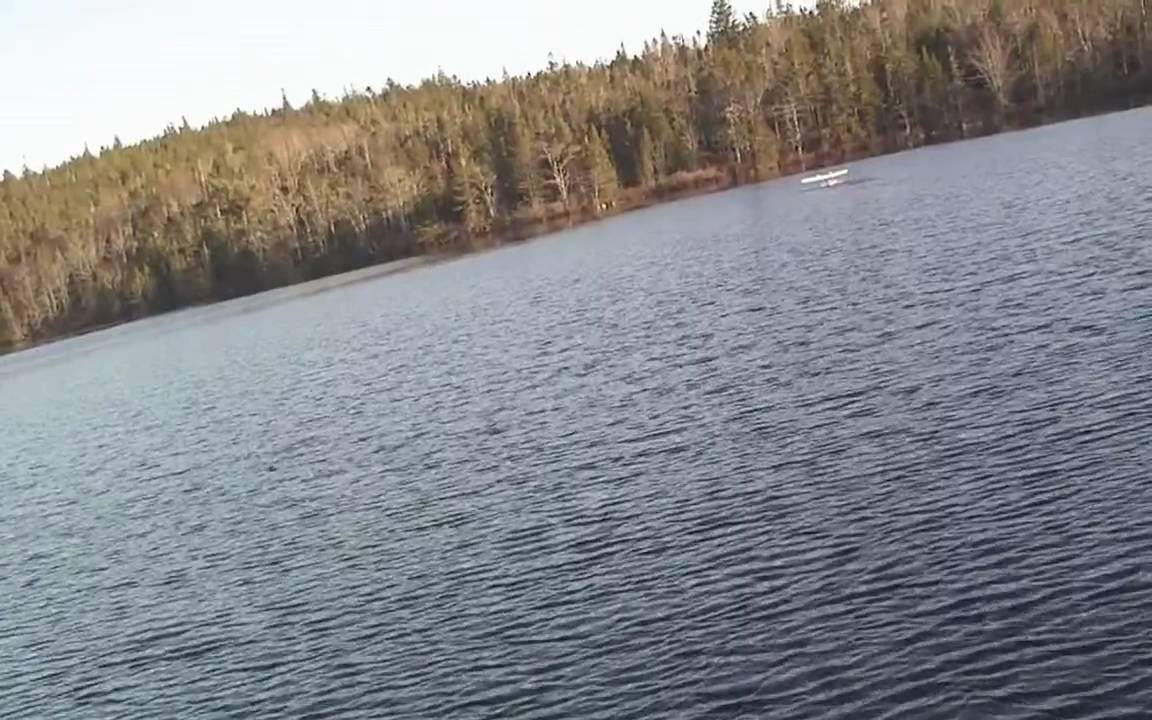 Twin Senior Telemaster on Floats - YouTube