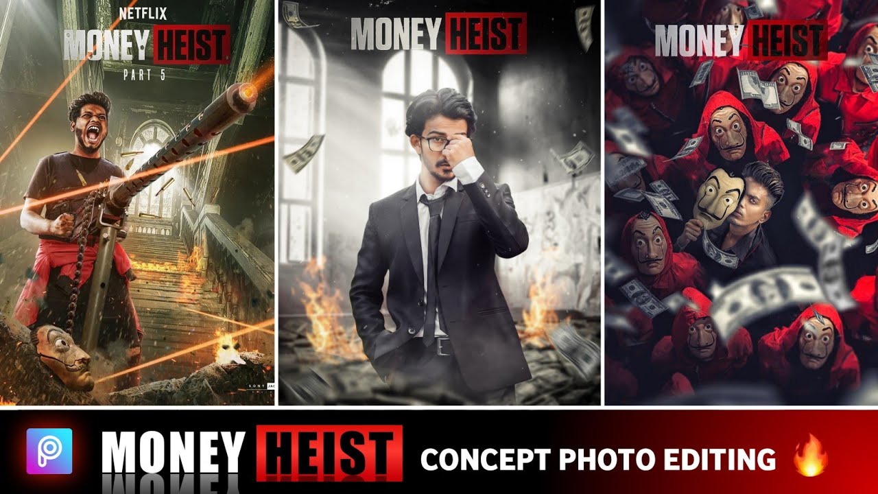 Money Heist Photo Editing || Picsart Money Heist Concept Photo Editing Tutorial - CS EDITZ - YouTube