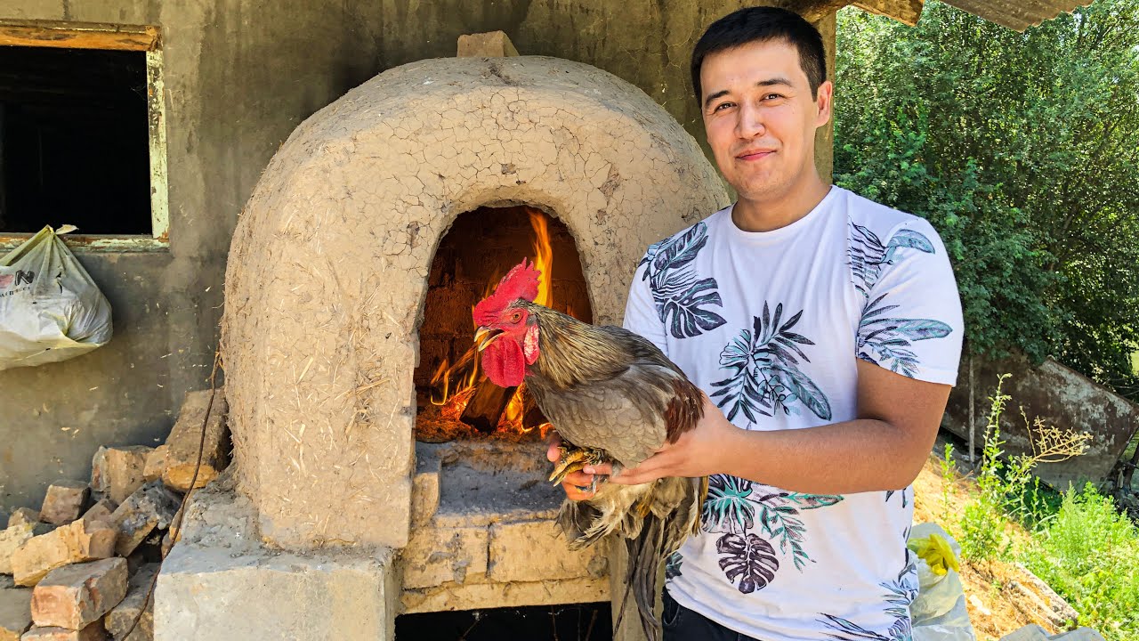 Rooster Сhicken Recipe With Eggs and Vegetables ROAST CHICKEN COOKED AT ...