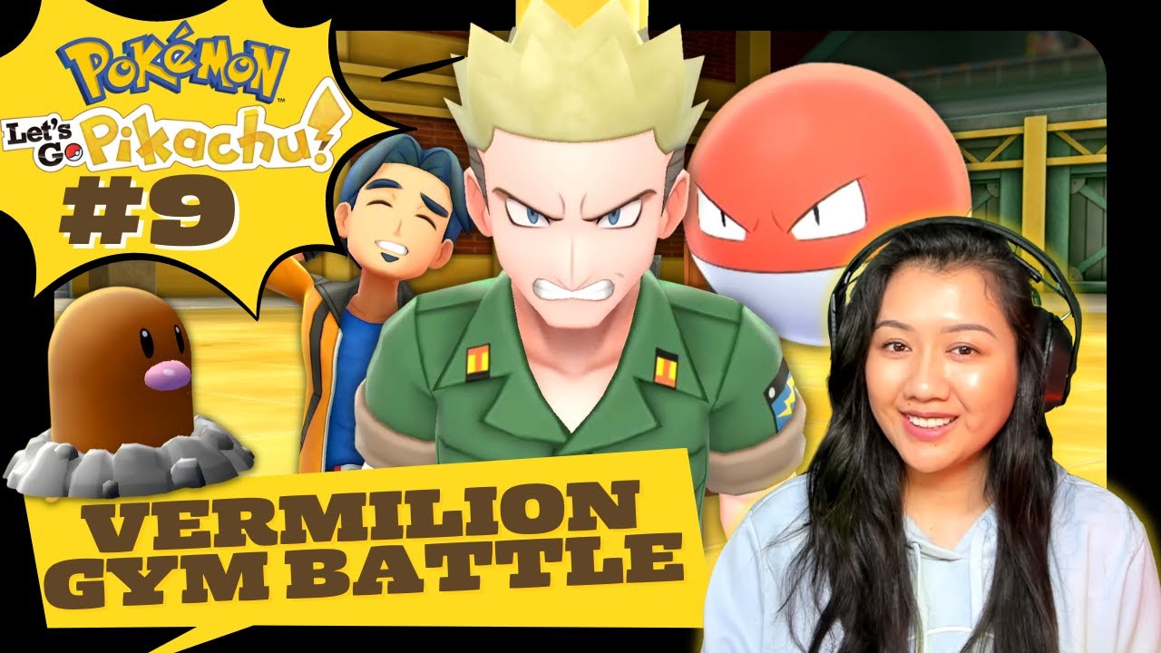 Lt. Surge battle at Vermillion City Gym | Pokemon Let's Go Pikachu ...