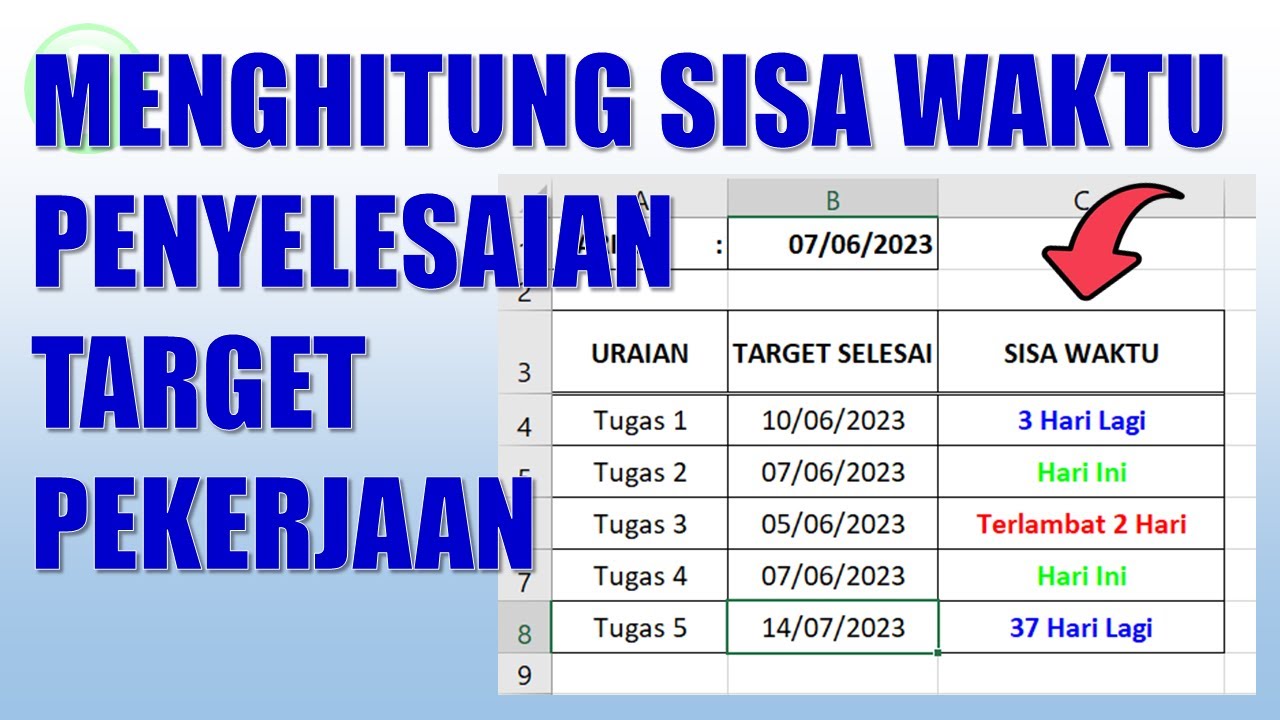 Cara Menghitung Sisa Waktu Penyelesaian Target Pekerjaan - YouTube