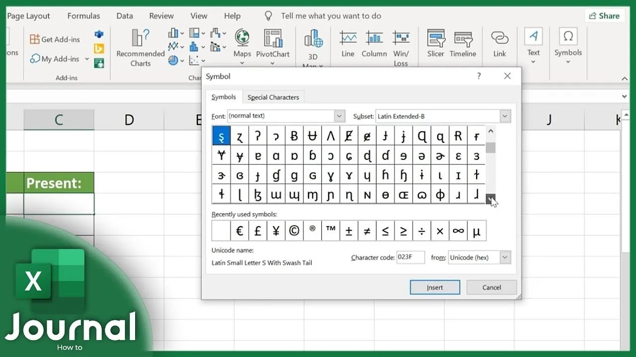 Excel Tutorial How To Insert Symbols And Special How To Insert Symbols