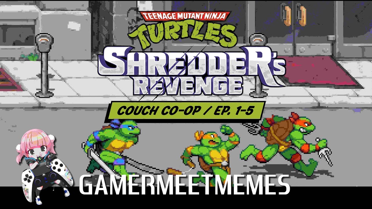 TMNT Shredder's Revenge Couch Co-op Ep. 1-5 Mikey's Savage Combos ...