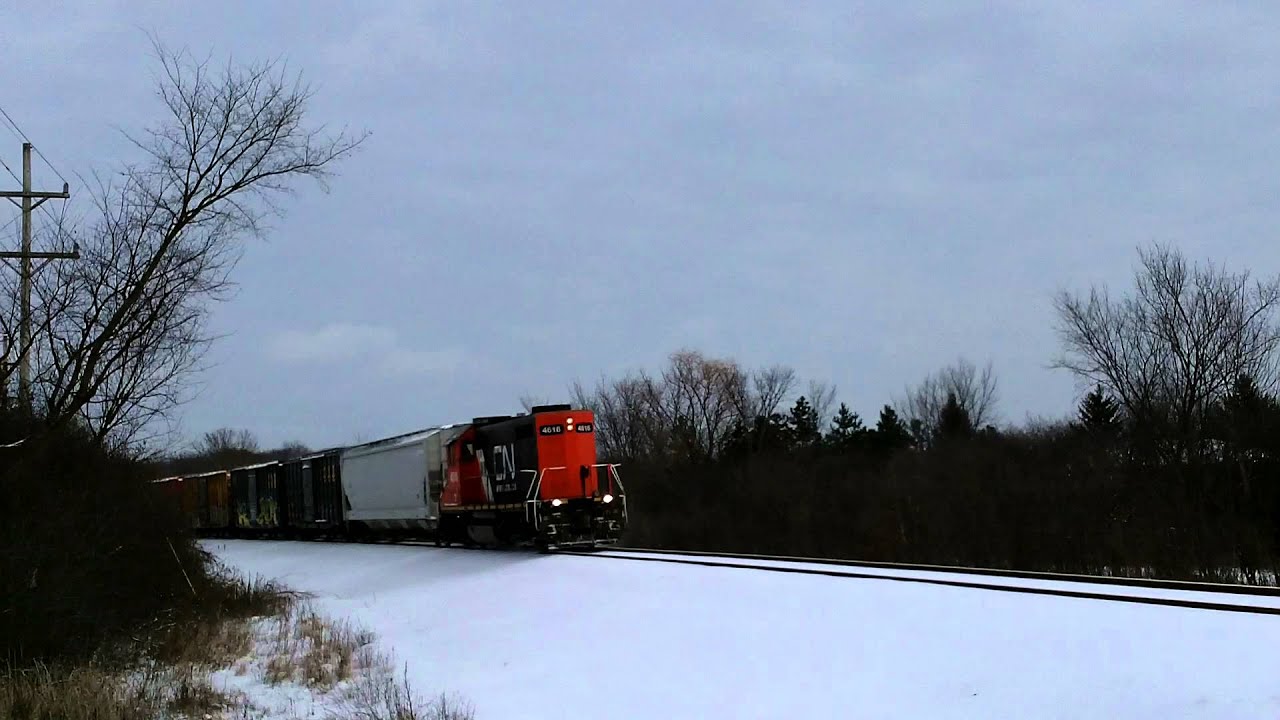GTW 4616 leads CN L-50191 at Mettawa, IL - YouTube