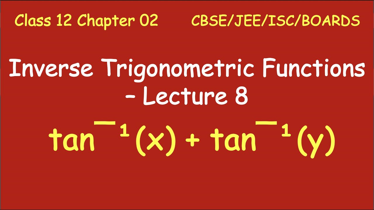 Properties of Inverse Trigonometric Functions INVERSE TRIG FUNCTIONS ...