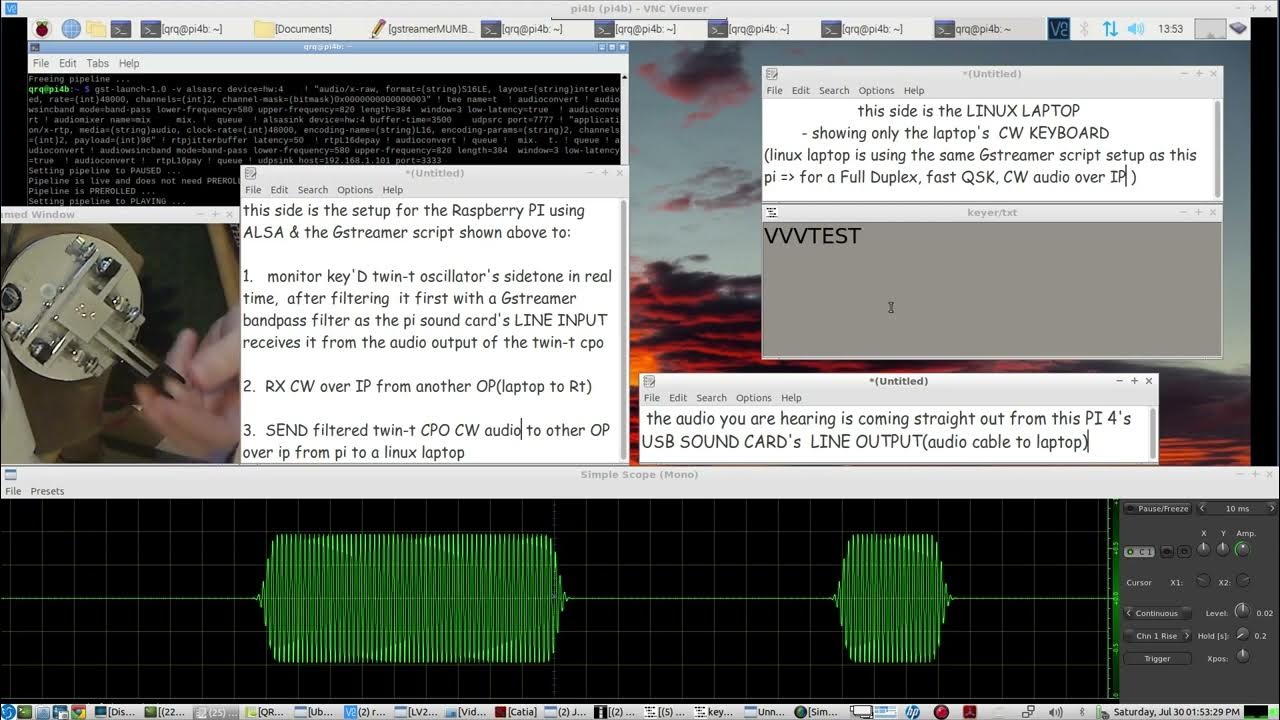 Full Duplex Fast QSK CW QSO over IP using a multipurpose Gstreamer Script on a Raspberry PI ...