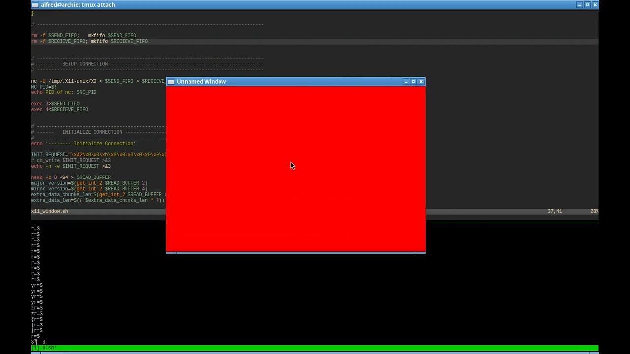 Opening x11 window with bash, cat, echo and nc - YouTube