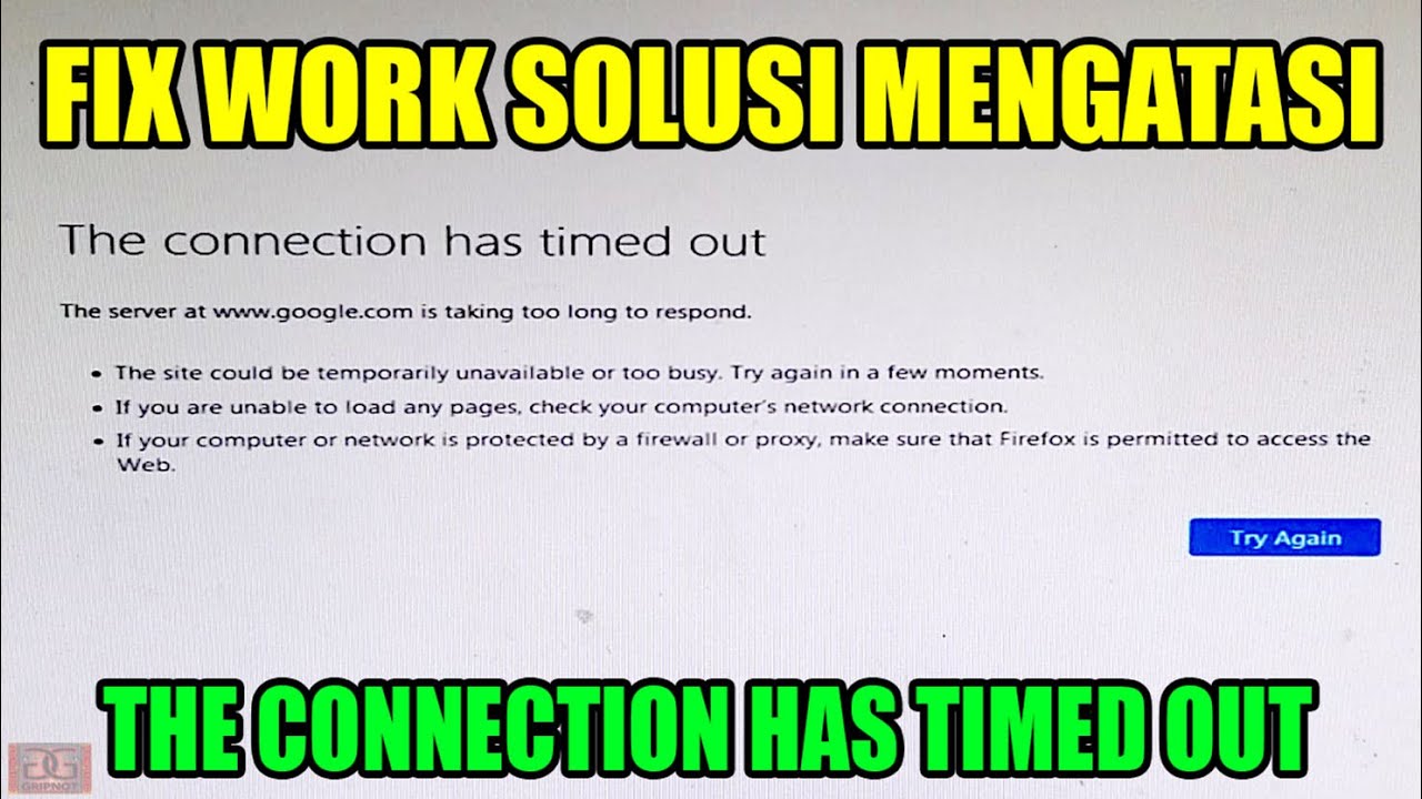 CARA MENGATASI THE CONNECTION TIMED OUT - YouTube
