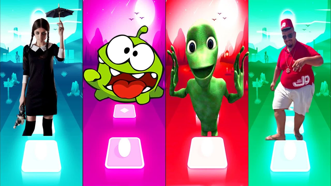 🔴 Wednesday 🔴 Om Nom 🔴 Alien Dance 🔴 Skibidi Bop | Tiles Hop EDM Rush ...
