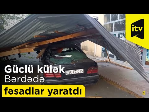 Güclü külək Bərdədə fəsadlar yaratdı, şəhərin elektrik təminatında problemlər yarandı