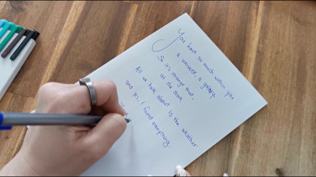 Left-handed poetry-writing ASMR (no talking) - YouTube