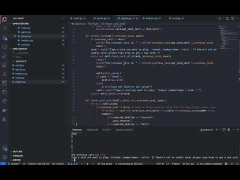 Python Project - Multiplayer UNO Game Using Socket (Part 5 - Skip Card) - YouTube