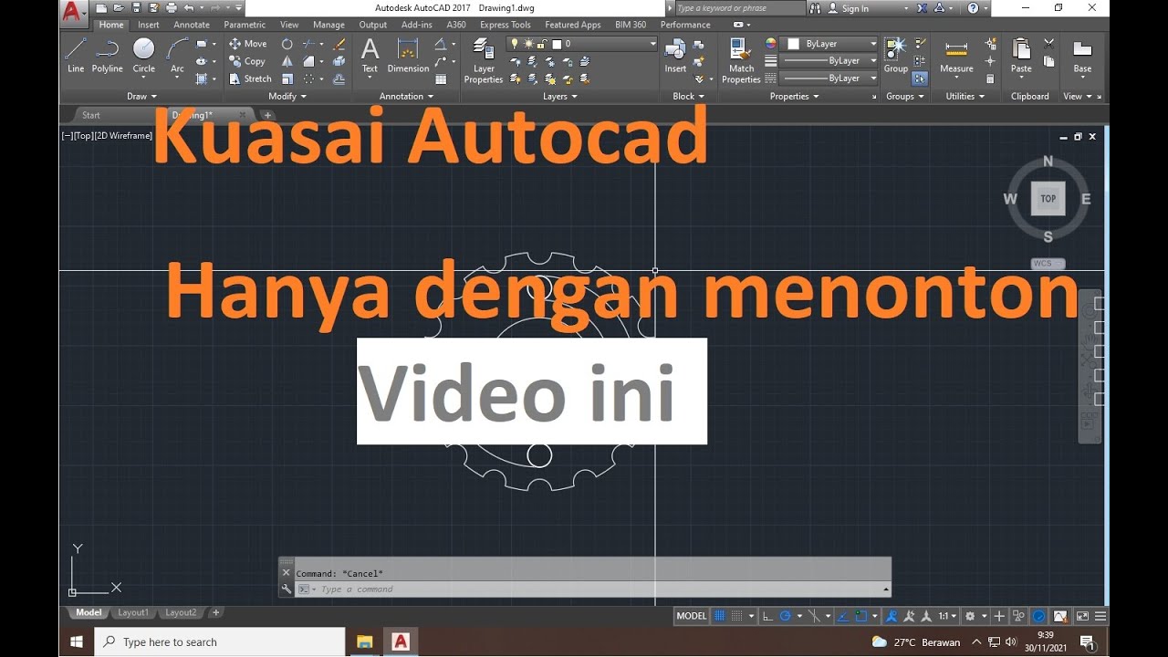 BELAJAR AUTOCAD DARI NOL SAMPAI MAHIR BAGIAN 5# Trim, Extend, Fillet ...