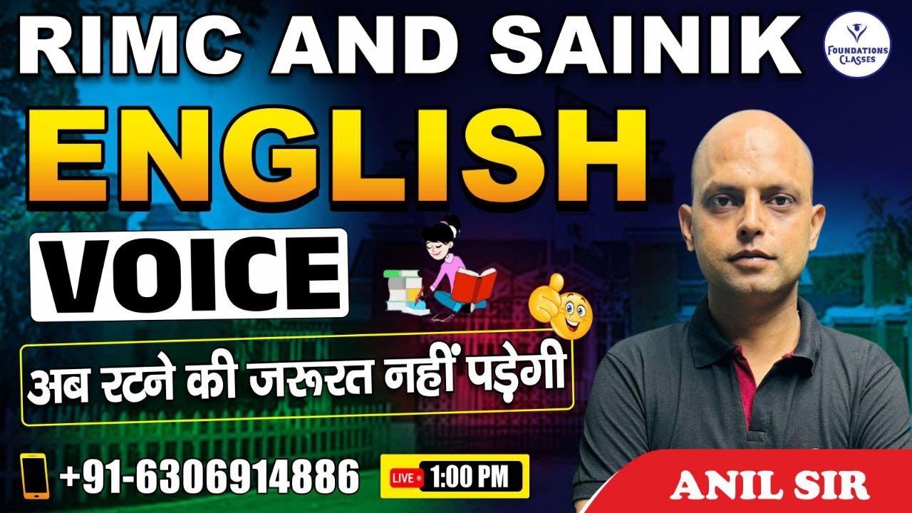 SAINIK School Exam 6th & 9th | English | active & passive voice By Anil Sir | FOUNDATIONS ...
