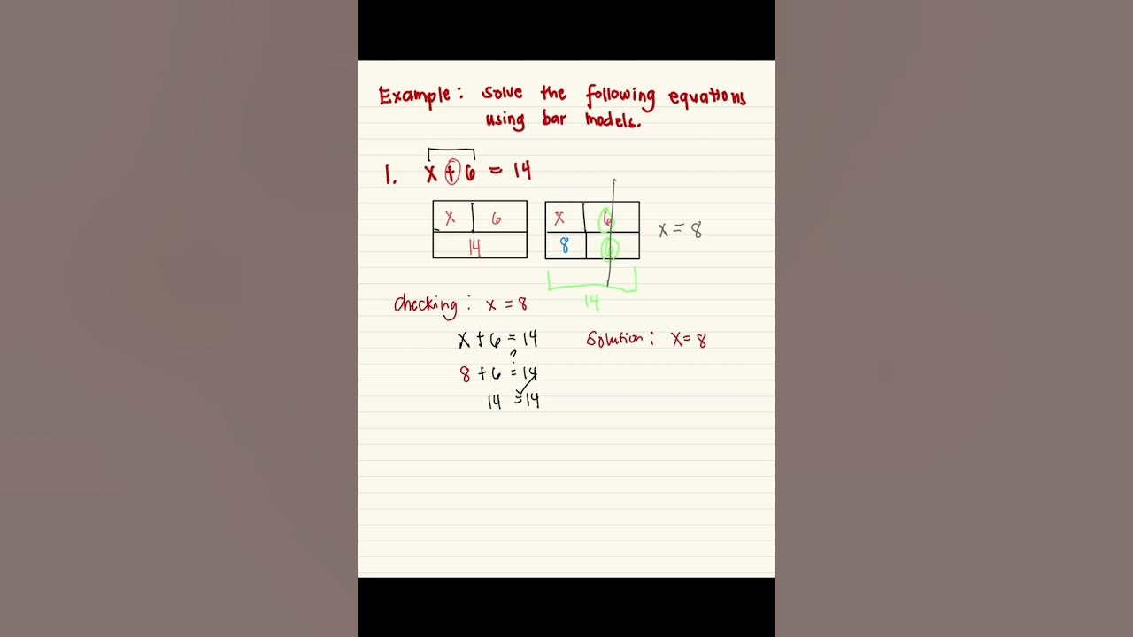 Solving Equations Using Bar Models #maths #math7 #barmodels - YouTube