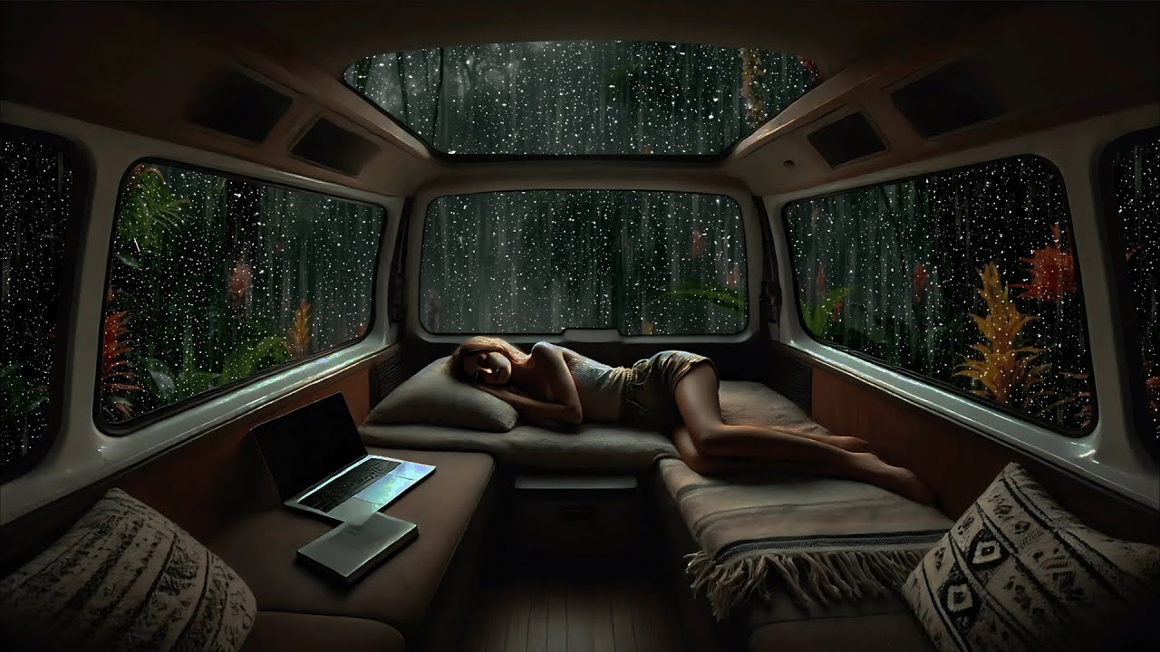 Rain Sounds for Sleeping (No Ads) | Cozy Car Window Rain & Thunder ...
