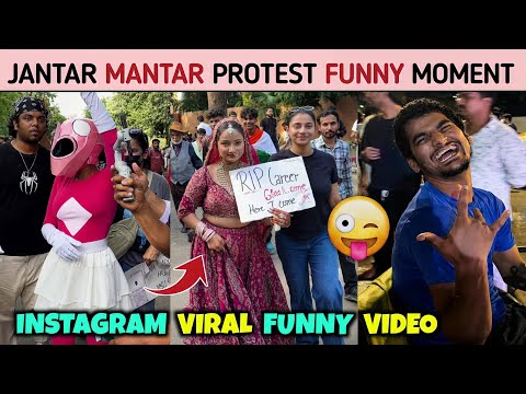 Jantar Mantar Protest Funny Video😂| Gen z Protest In India Funny Moments| Jantar Mantar Protest Meme