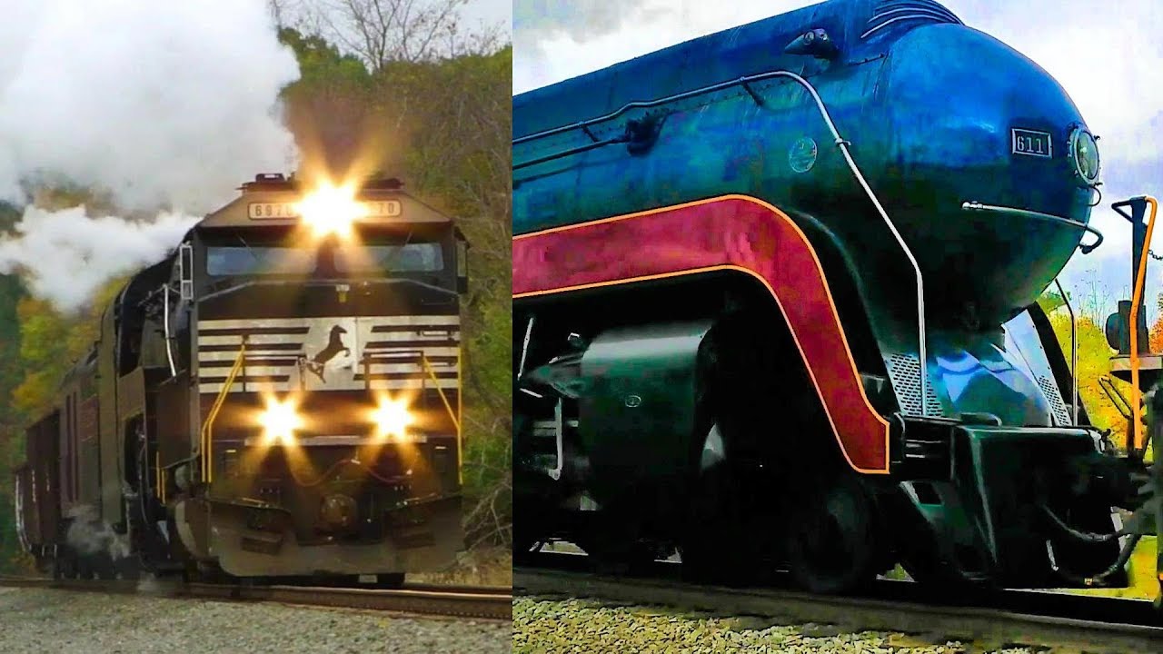 N&W Class-J #611 Steam Engine Returning Home to VMT - YouTube