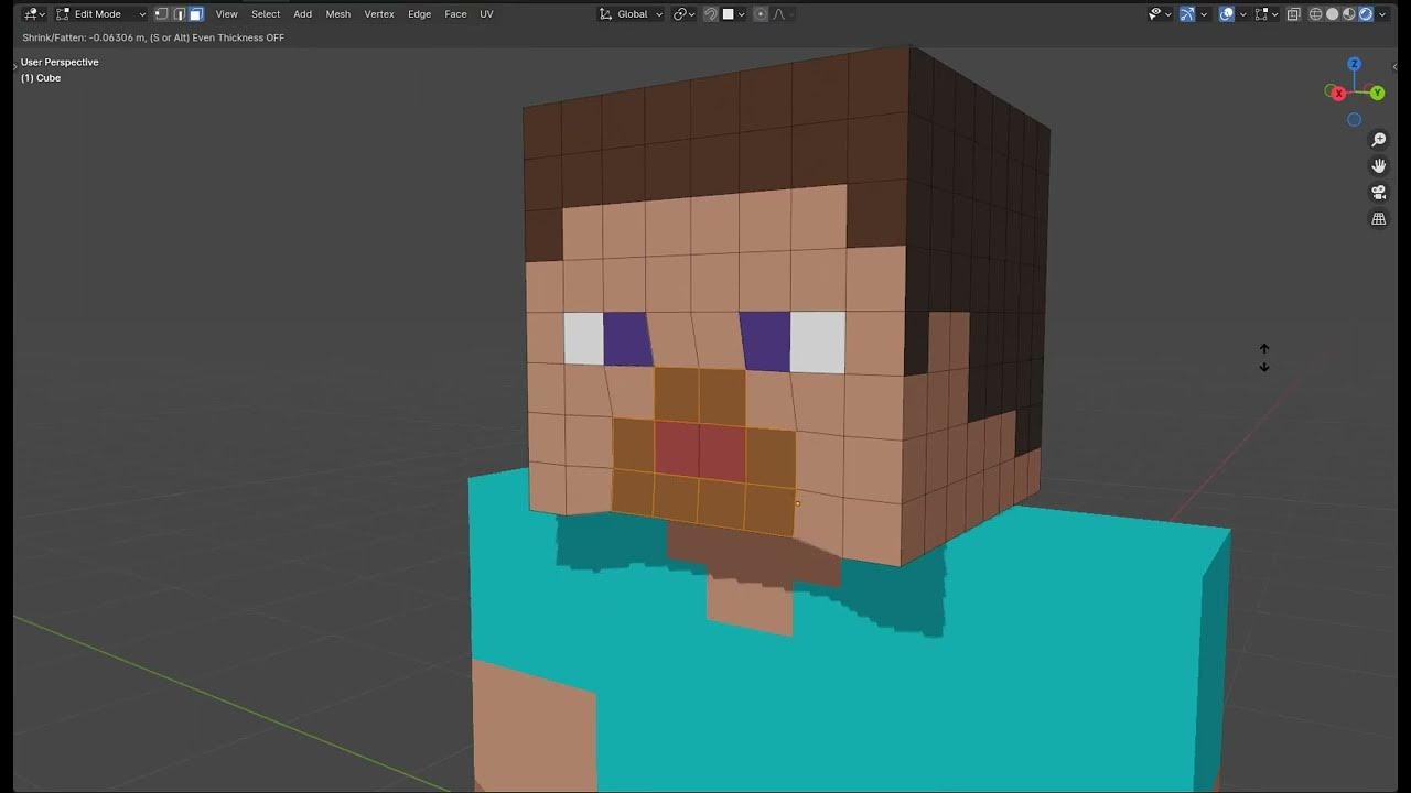 Making Minecraft Steve in Blender - YouTube