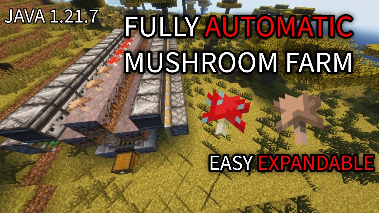 Automatic Mushroom Farm | Minecraft Java 1.21.7 - YouTube
