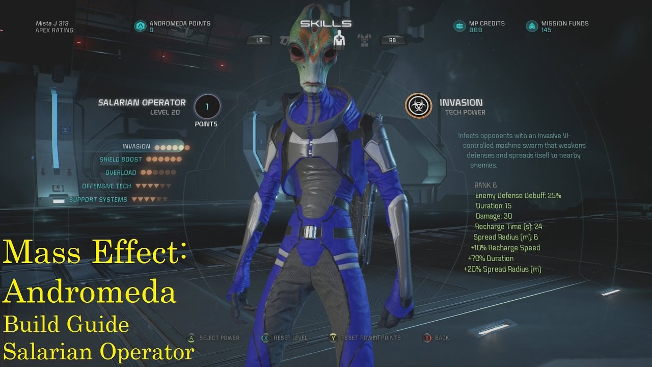Infinity Salarian Operator GOLD Build Guide! Mass Effect Andromeda ...