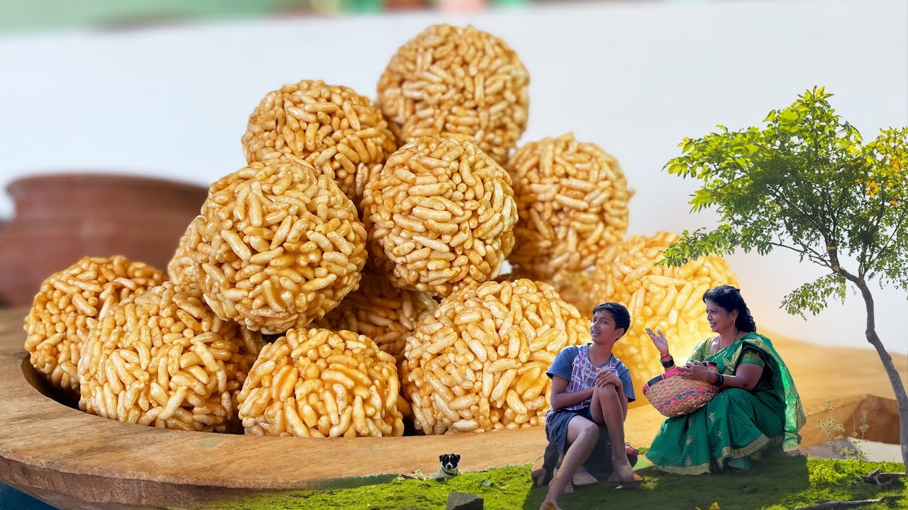 Puffed rice balls recipe || Caramel puffed snack #puffedrice #balls ...