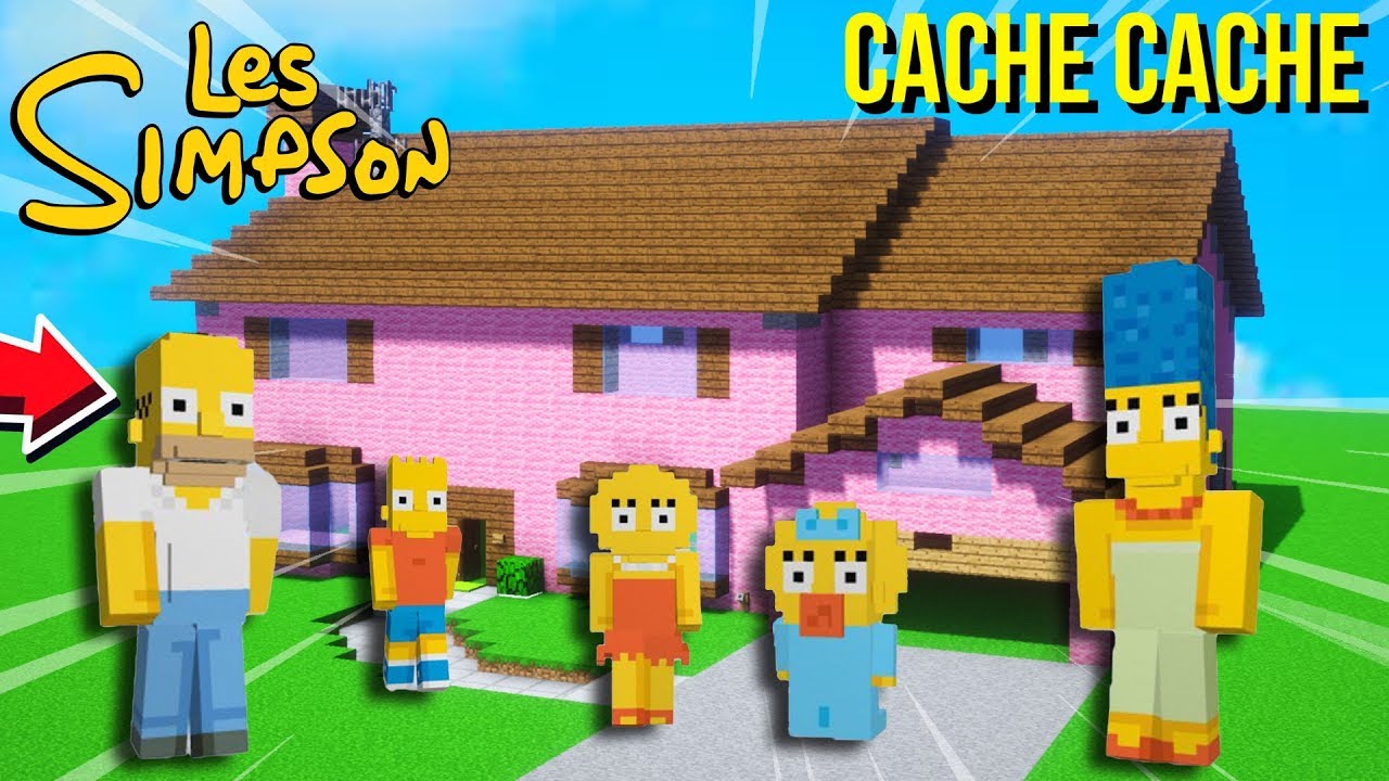CACHE CACHE dans la MAISON des SIMPSONS avec les ABONNÉS ! 😊😁CACHE CACHE MINECRAFT - YouTube