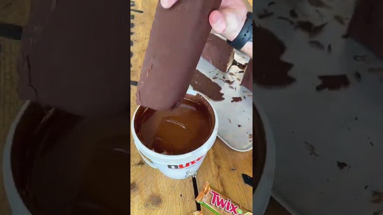 Giant KitKat & Nutella Bucket Dipping | Satisfying - YouTube