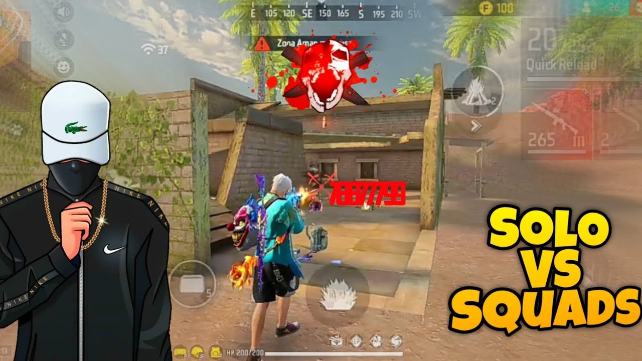 solo vs squad ranked full game play free fire - YouTube