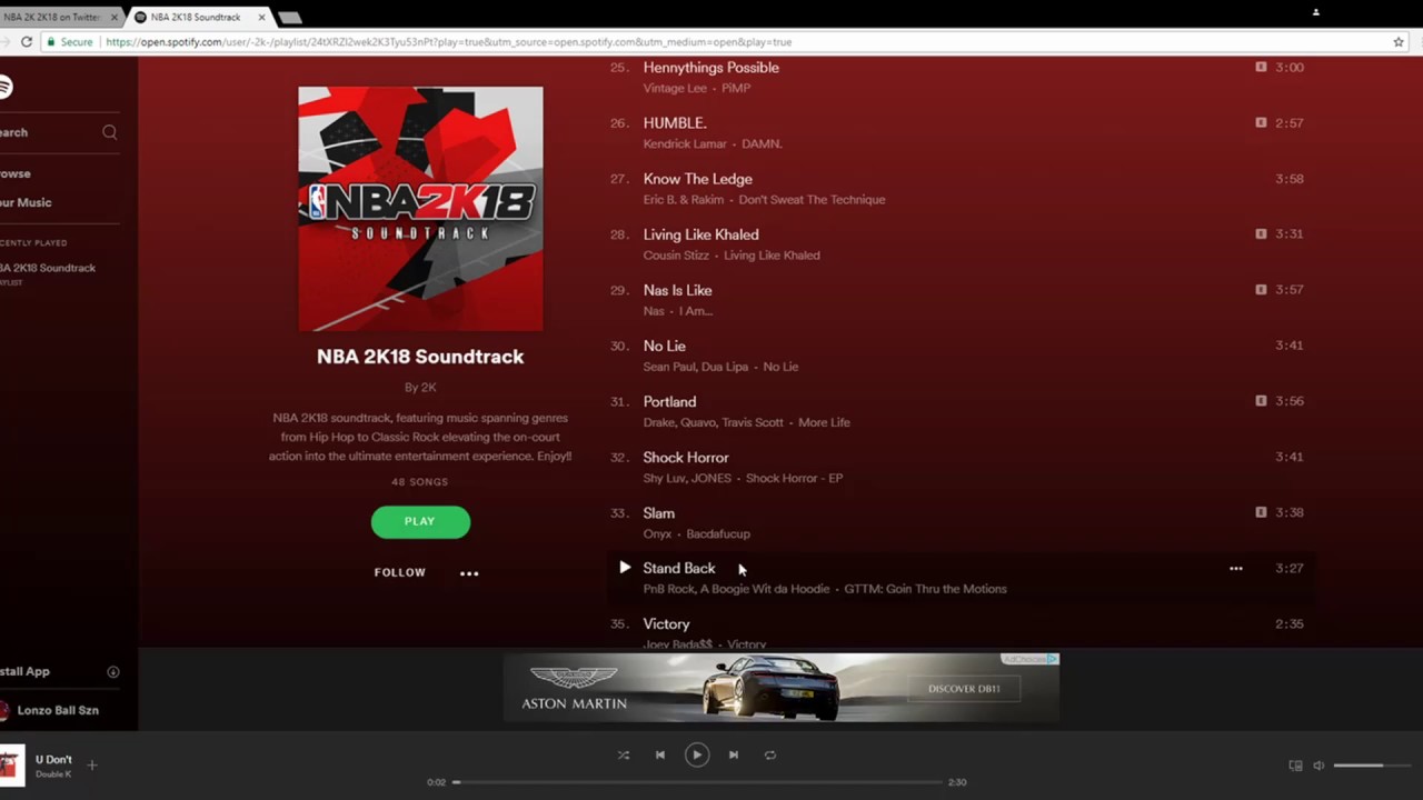 NBA 2K18 SOUNDTRACK TRACKLIST REVEALED! - YouTube