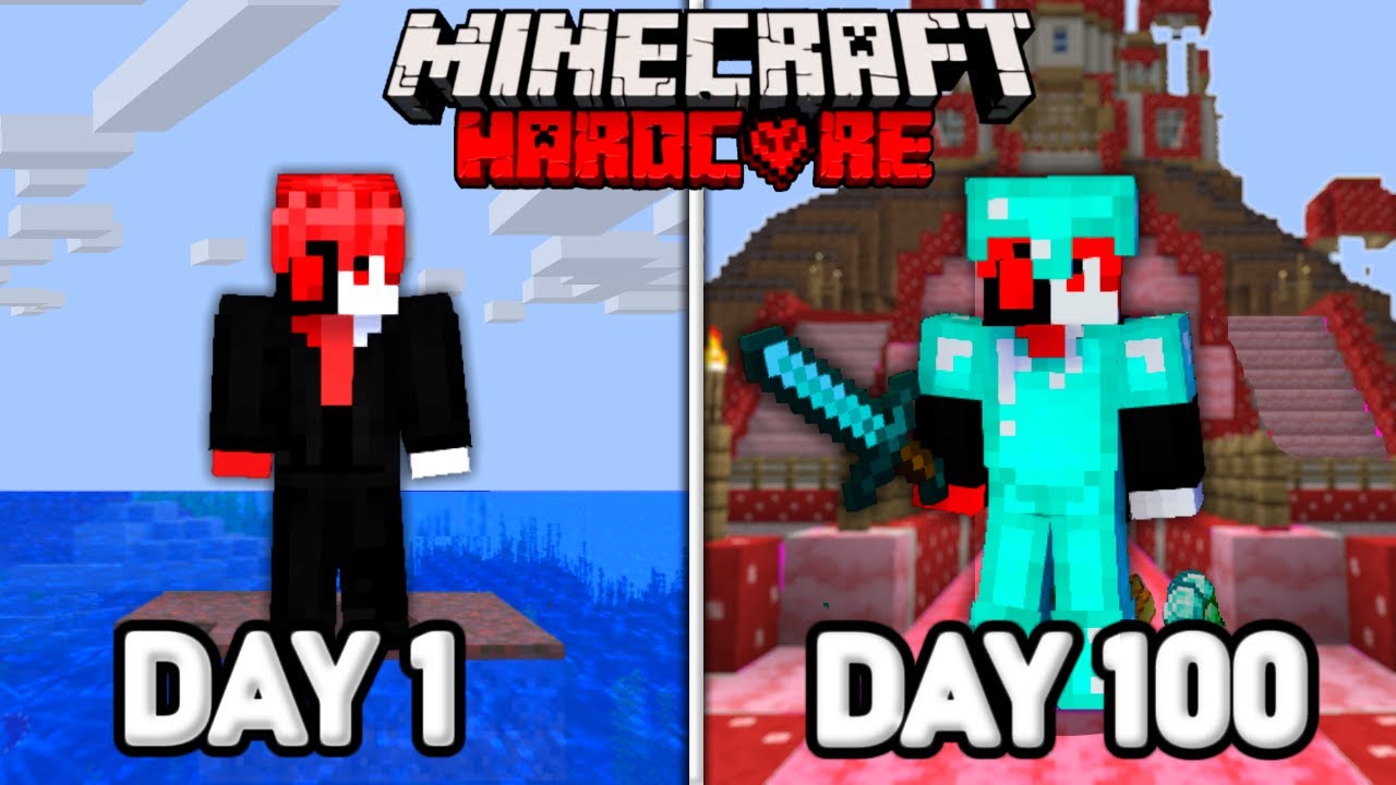 I Survived 100 DAYS On a MUSHROOM ISLAND In MINECRAFT HARDCORE... - YouTube