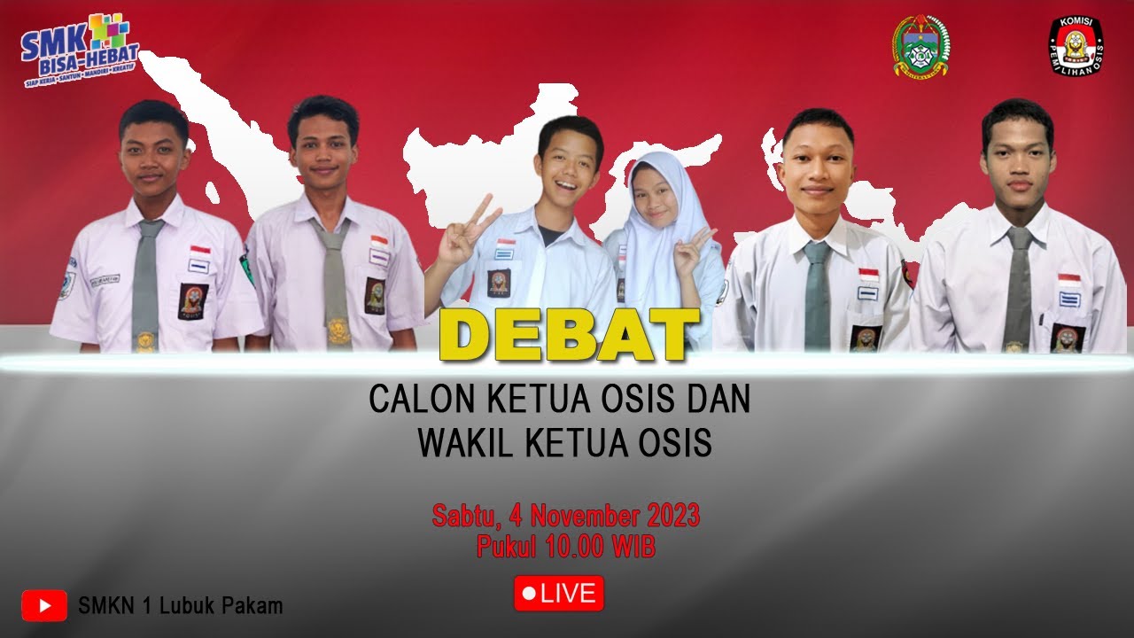 DEBAT CALON KETUA DAN WAKIL KETUA OSIS SMKN 1 LUBUK PAKAM - PILCASIS 2023 - YouTube