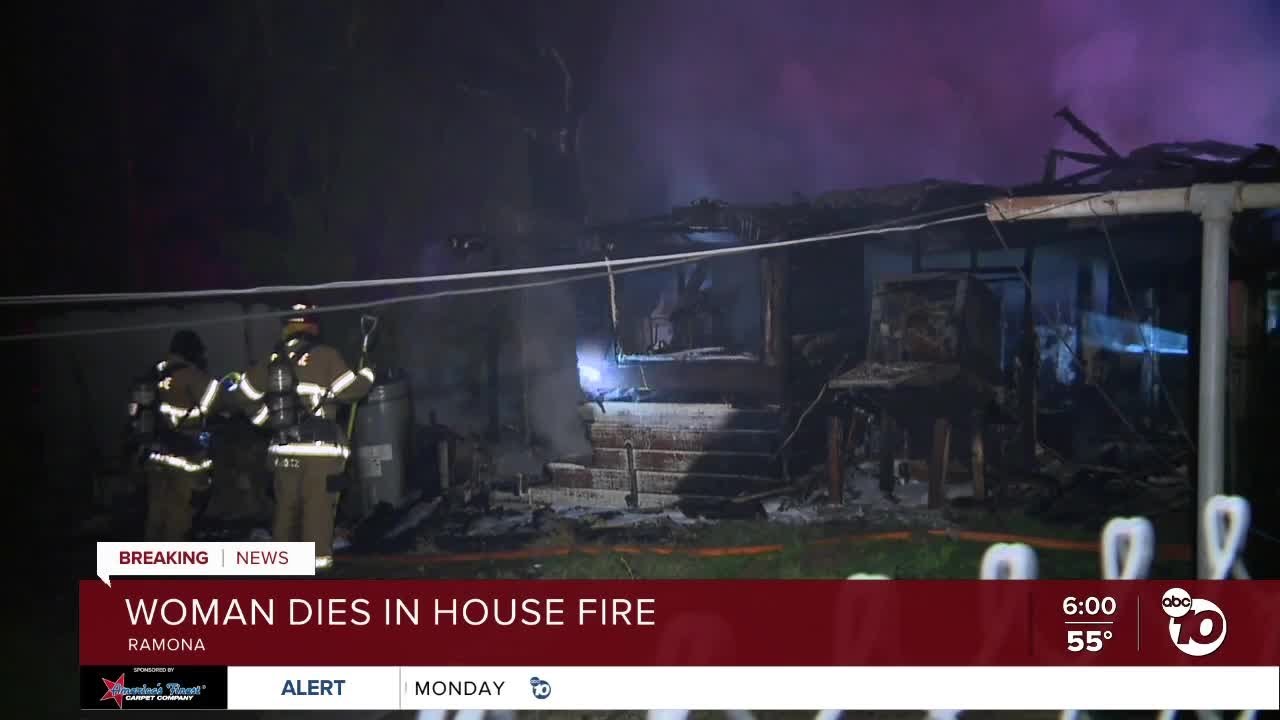 Woman dies in Ramona home fire - YouTube