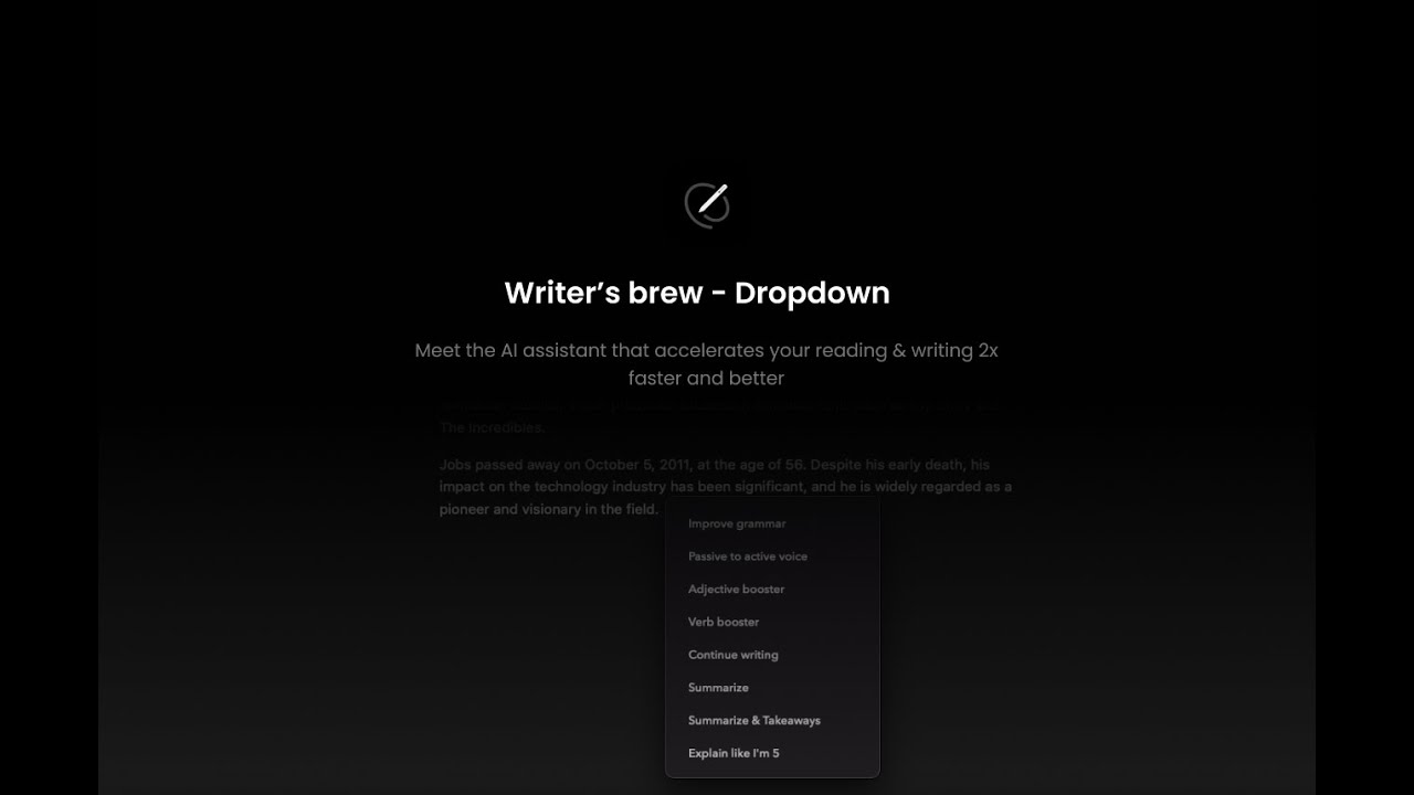 Writers brew AI for macOS - Dropdown v2 feature that works across all apps and browsers - YouTube