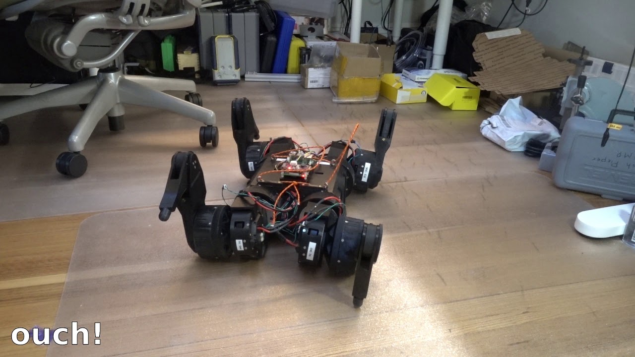 Robot belly flop - YouTube