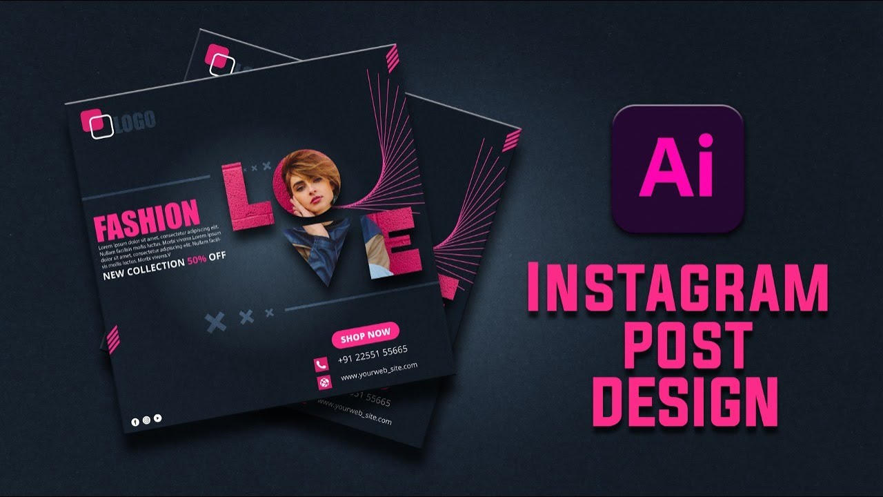 Illustrator CC Tutorial | Creative Minimalist Instragram Poster Design ...