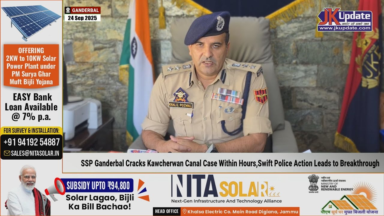 SSP Ganderbal Cracks Kawcherwan Canal Case Within Hours,Swift Police ...